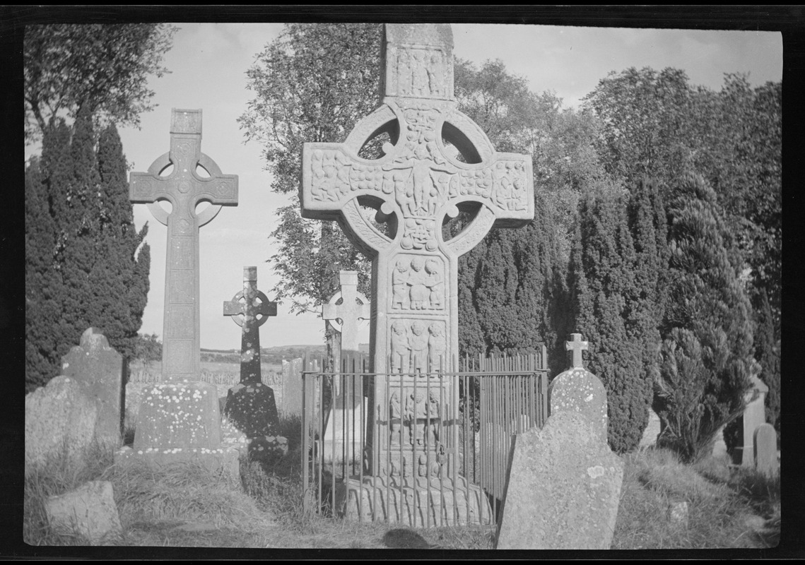 The famous Cross of Monasterboice, in the churchyard - Digital Commonwealth