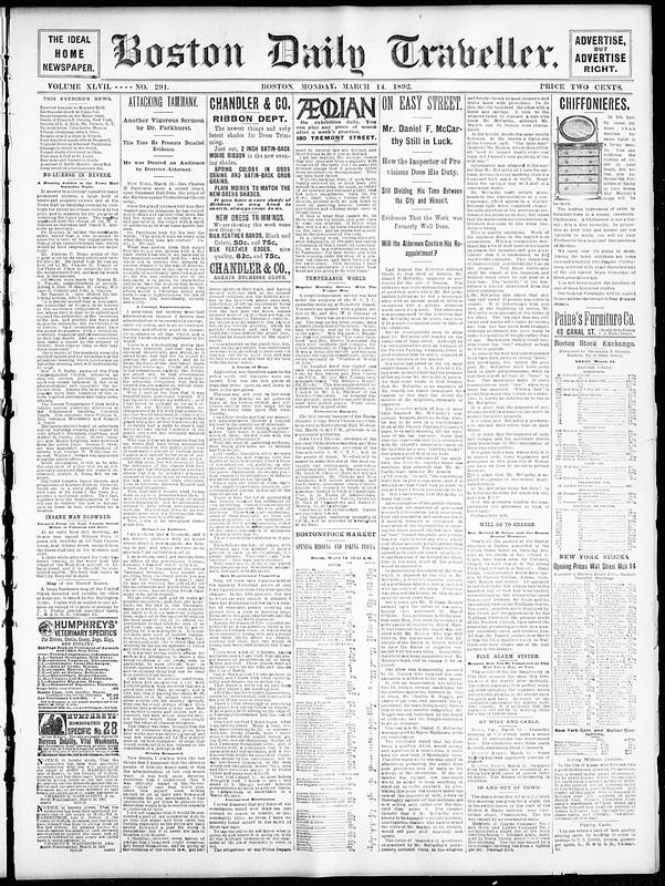 Boston Daily Traveller. March 14, 1892 - Digital Commonwealth