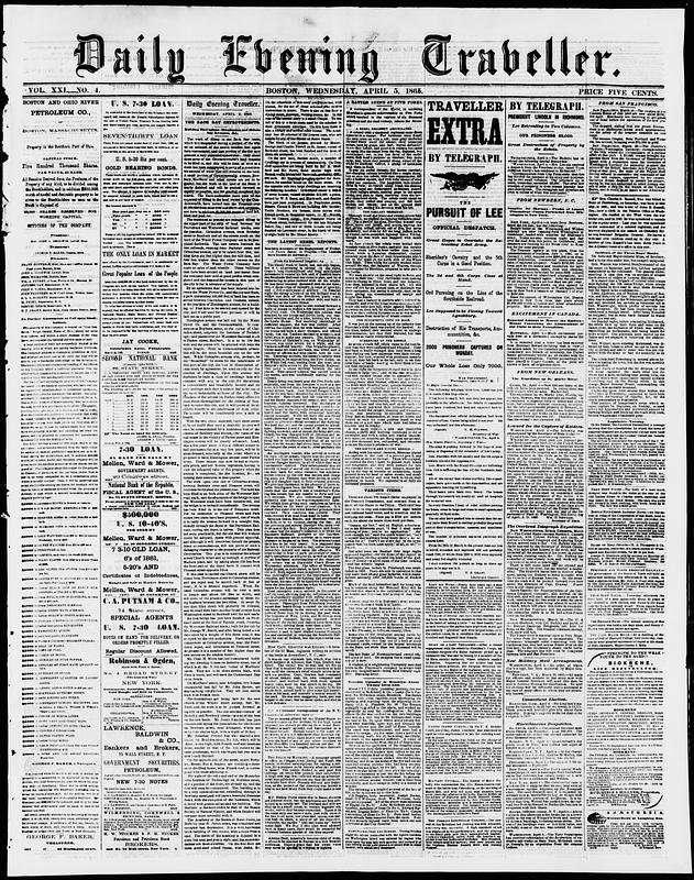 Daily Evening Traveller. April 05, 1865 - Digital Commonwealth