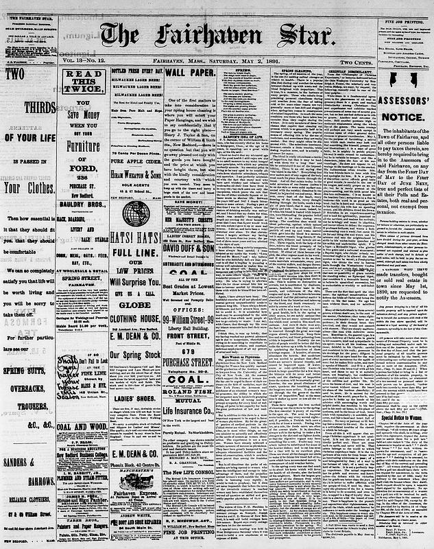 The Fairhaven Star. May 02, 1891 - Digital Commonwealth