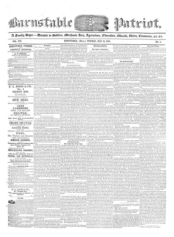 Barnstable Patriot. July 16, 1850 - Digital Commonwealth
