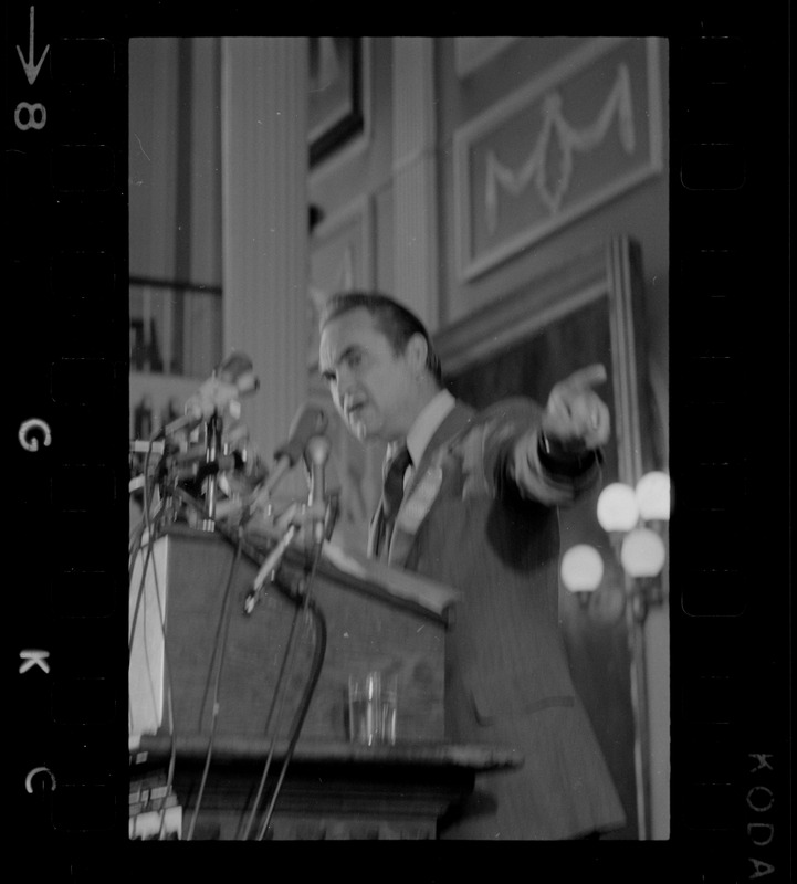 George Wallace speaking at campaign rally at Faneuil Hall - Digital ...