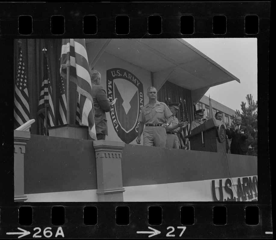 General William C. Westmoreland on stage at U.S. Army Natick ...