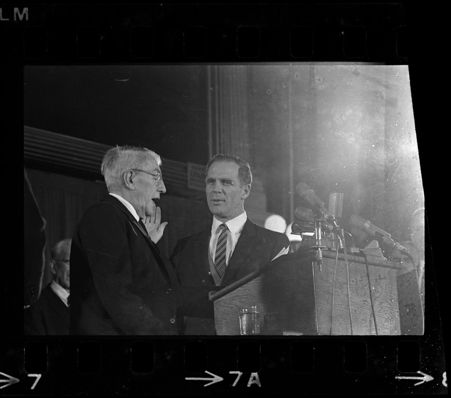 Boston's new mayor, Kevin White, is sworn in by Chief Justice Raymond ...