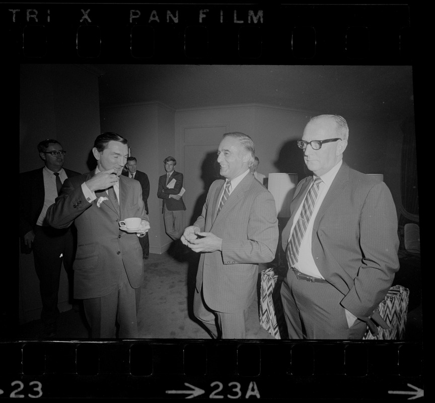 Ken O'Donnell, Francis X. Bellotti, and Senate President Maurice ...