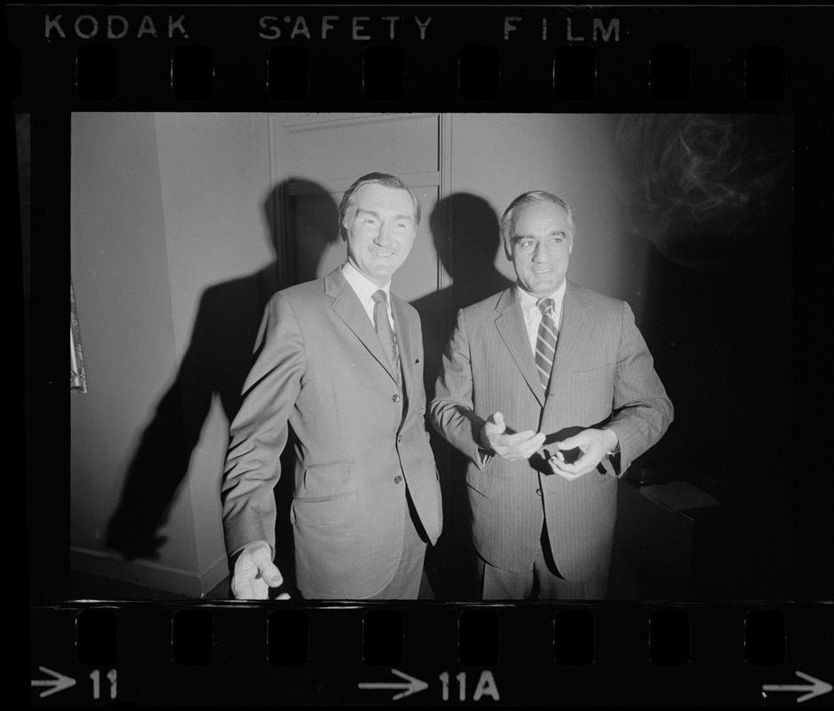 Ken O'Donnell and Francis X. Bellotti at Parker House for meeting with ...