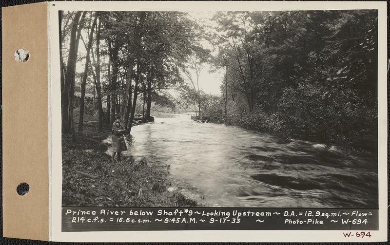 Prince River, below Shaft #9, drainage area = 12.9 square miles, flow ...
