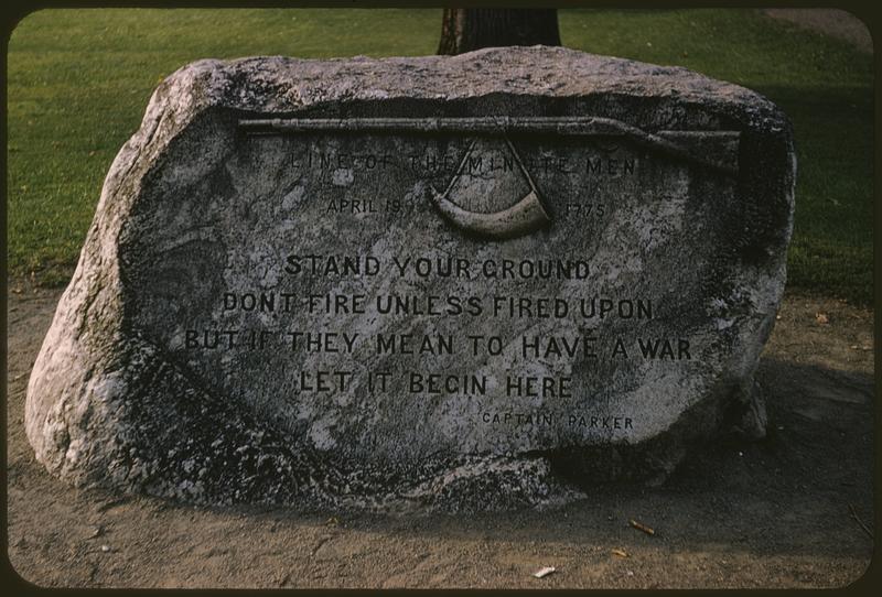 Stone with gun, Lexington - Digital Commonwealth