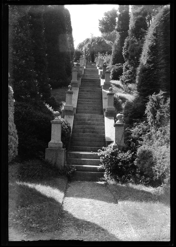 Flight of granite steps from roadway at foot of Mr. Walter Hunnewell's ...