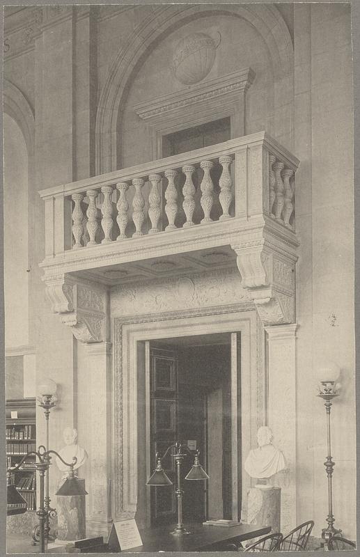 BPL, McKim Bldg., doorway in Bates Hall - Digital Commonwealth