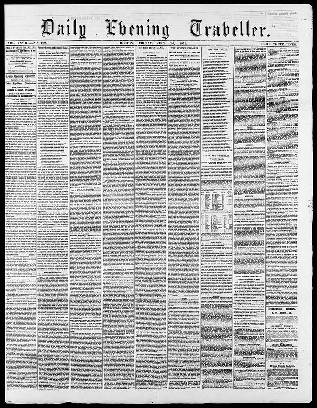 Daily Evening Traveller. July 26, 1872 - Digital Commonwealth