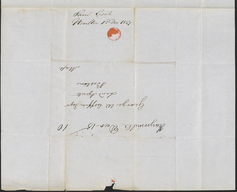 Samuel Cook to George Coffin, 13 December 1847 - Digital Commonwealth