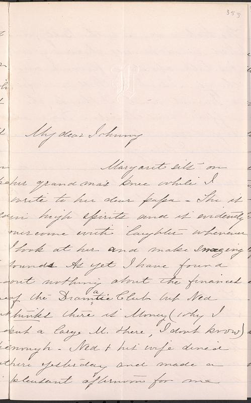 Letter from Mary W. Glover to John D. Long - Digital Commonwealth