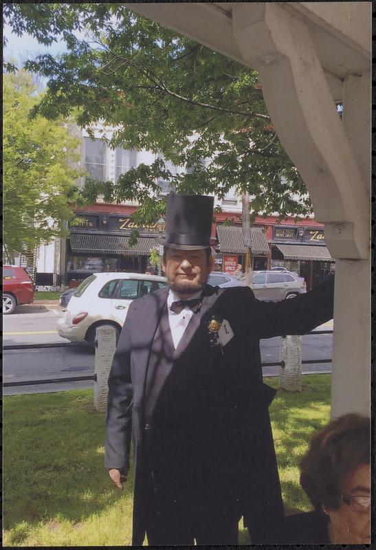 Myron Hood as Abe Lincoln at the Kilbon Memorial Fountain Re-Dedication ...