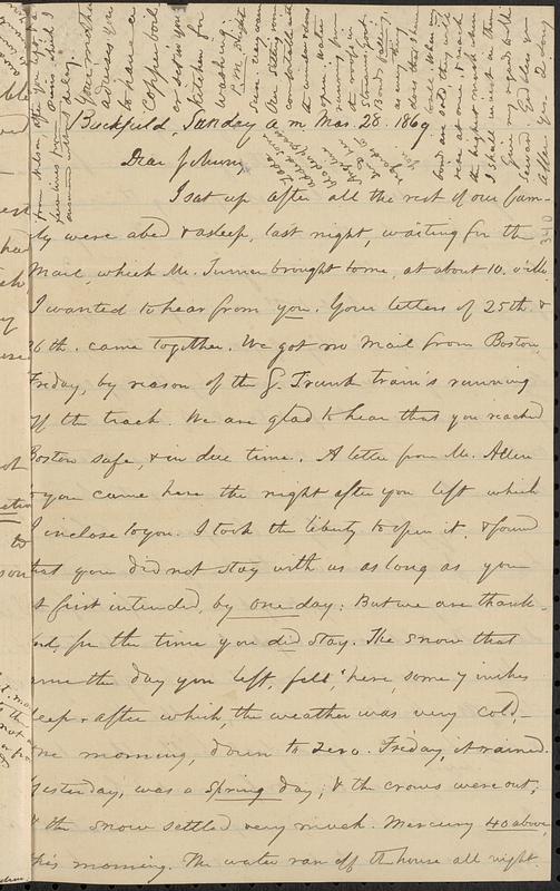 Letter from Zadoc Long to John D. Long, March 28, 1869 - Digital ...