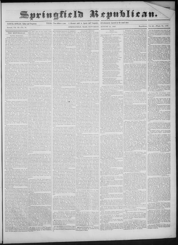 Springfield Republican. August 21, 1847 - Digital Commonwealth