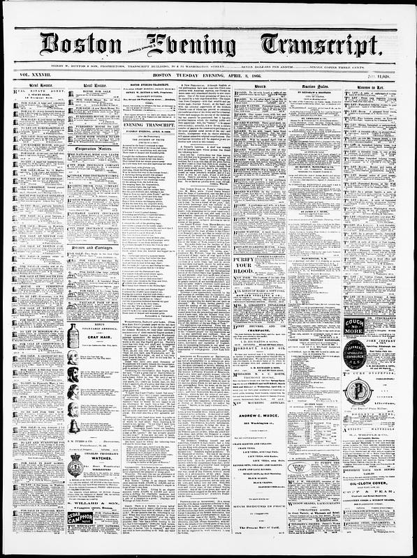 Boston Evening Transcript. April 03, 1866 - Digital Commonwealth