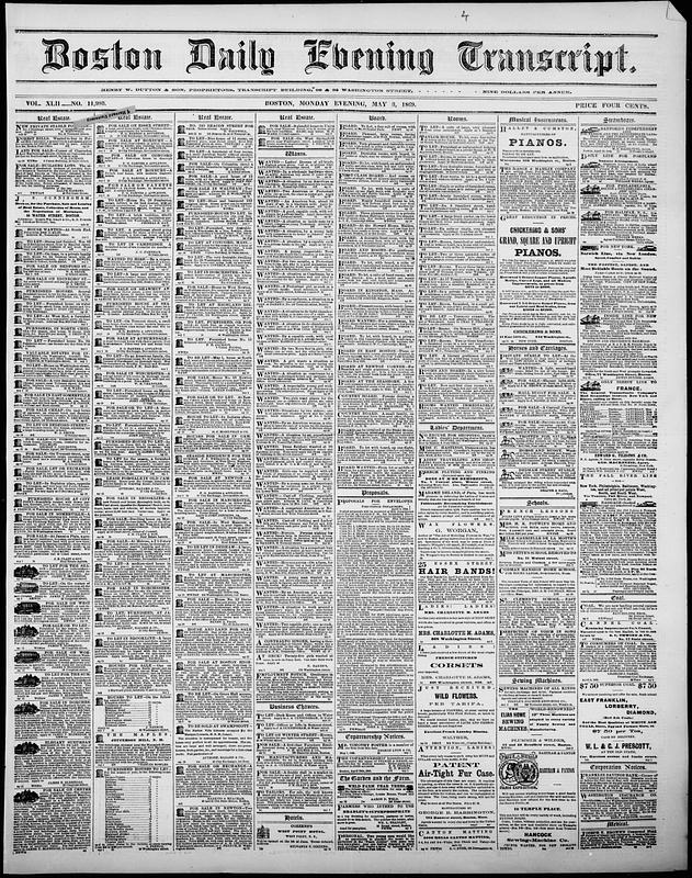 Boston Daily Evening Transcript. May 03, 1869 - Digital Commonwealth