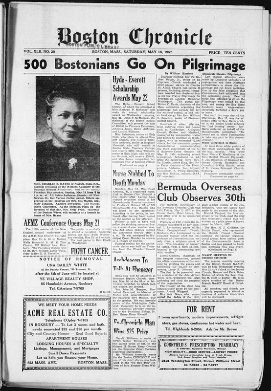 Boston Chronicle. May 18, 1957 - Digital Commonwealth