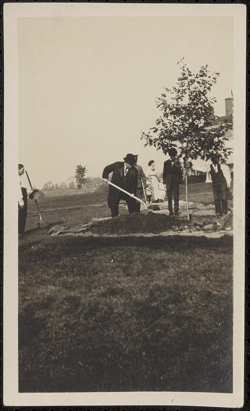 President Taft planting tree at Sugar Hill - Digital Commonwealth