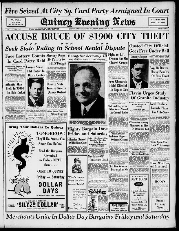 Quincy Evening News. February 09, 1933 - Digital Commonwealth