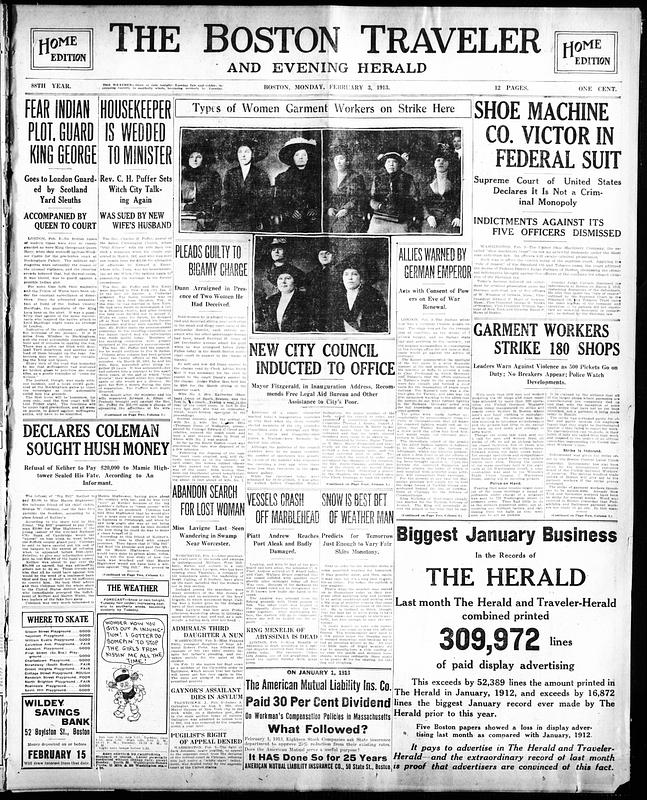 Boston Traveler and Evening Herald. February 03, 1913 - Digital ...