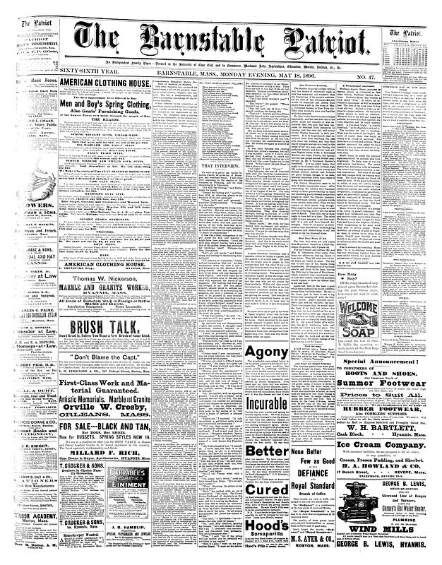 Barnstable Patriot. May 18, 1896 - Digital Commonwealth