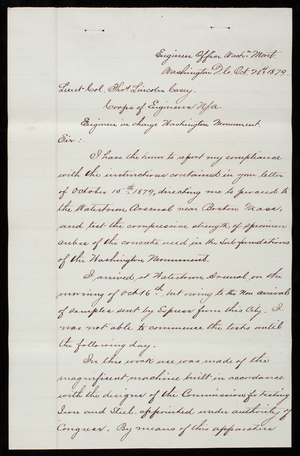 George W. Davis to Thomas Lincoln Casey, October 21, 1879 - Digital ...