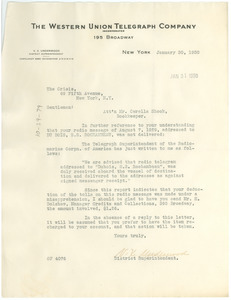 Letter from the Western Union Telegraph Company to the Crisis - Digital ...