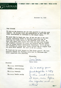 Letter from National Guardian to W. E. B. Du Bois - Digital Commonwealth