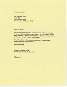 Letter from Judy A. Chilcote to Stuart W. Evey - Digital Commonwealth