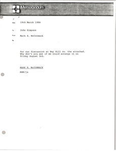 Memorandum from Mark H. McCormack to John Simpson - Digital Commonwealth