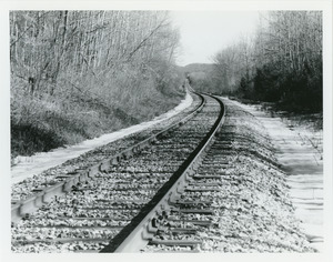 Railroad tracks, curve and dip - Digital Commonwealth