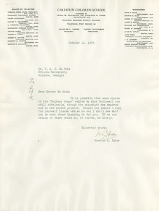 Letter from Calhoun Colored School to W. E. B. Du Bois - Digital ...