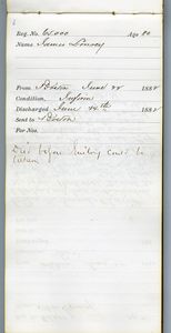 Tewksbury Almshouse Intake Record: Lowrey, James - Digital Commonwealth