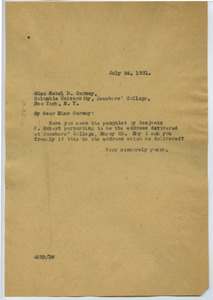 Letter from W. E. B. Du Bois to Mabel Carney - Digital Commonwealth