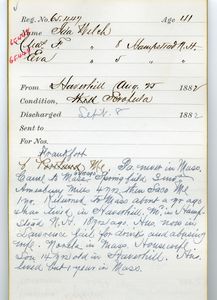 Tewksbury Almshouse Intake Record: Welch, Ida - Digital Commonwealth