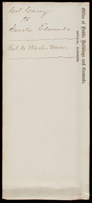 Thomas Lincoln Casey to Senator [George H.] Edmunds, April 4, 1879 ...
