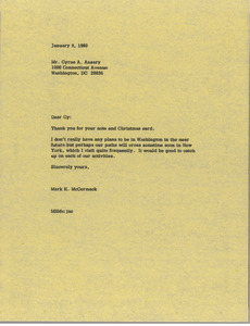 Letter from Mark H. McCormack to Cyrus A. Ansary - Digital Commonwealth