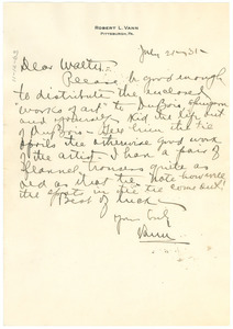 Letter from Robert L. Vann to Walter Francis White - Digital Commonwealth