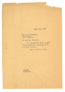 Letter from W. E. B. Du Bois to W. H. Pierson - Digital Commonwealth