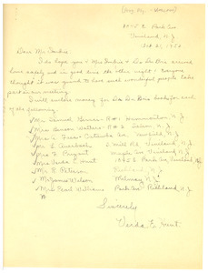 Letter from Progressive Party of New Jersey to W. E. B. Du Bois ...