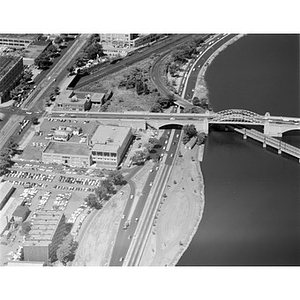 Storrow Drive at Cottage Farm (Boston University) Bridge and the area ...