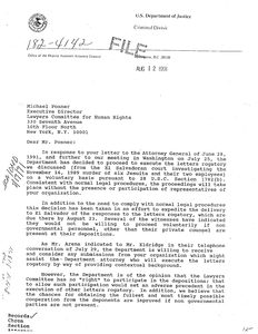Letter to Michael Posner, Executive Director, Lawyer Committee for ...
