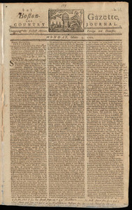 The Boston-Gazette, and Country Journal, 5 October 1772 - Digital ...
