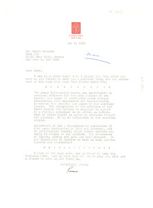 Letter from Rockwell Kent to National Committee to Defend Dr. W. E. B ...