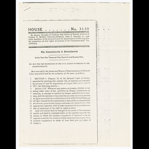 Photocopy of House Bill number 3135 : an act for the protection of the ...