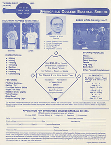 1980 Springfield College Baseball School Application - Digital Commonwealth