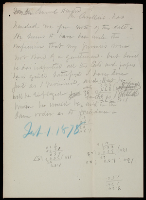 Thomas Lincoln Casey to Mr. Hamlin, February 1, 1878, draft - Digital ...
