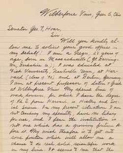 Letter from W. E. B. Du Bois to George Frisbie Hoar, 7 November 1895 ...